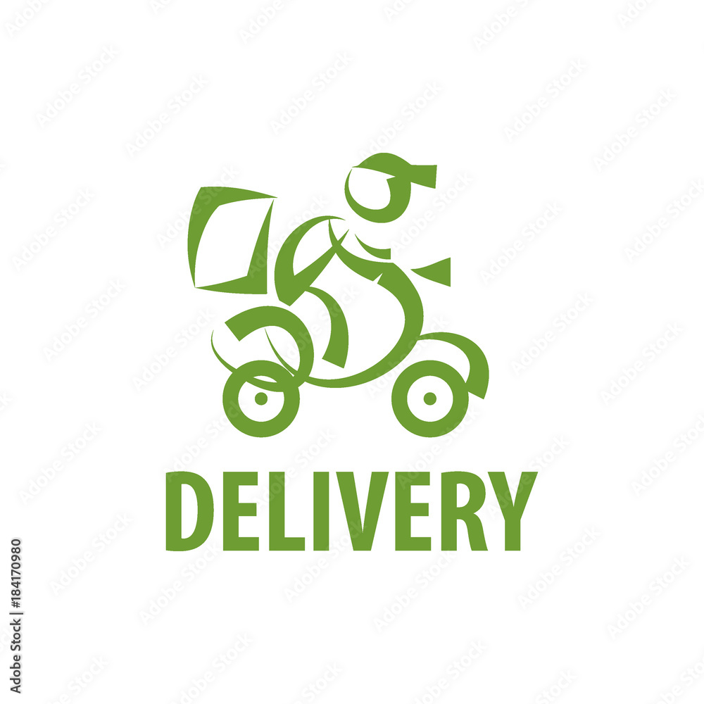Vector food delivery, icons, logo and illustrations, man Stock Vector ...