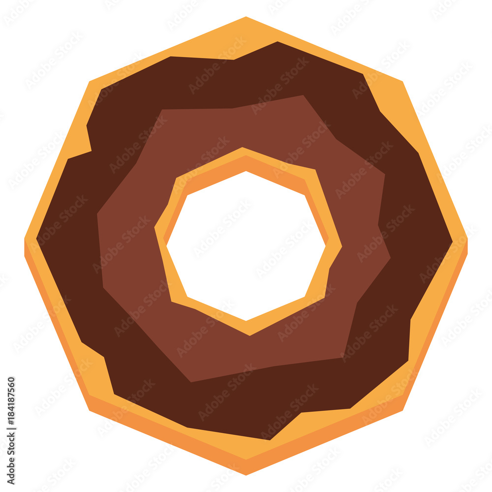 Cartoon Donut Isolated On White Background Stock Vector | Adobe Stock