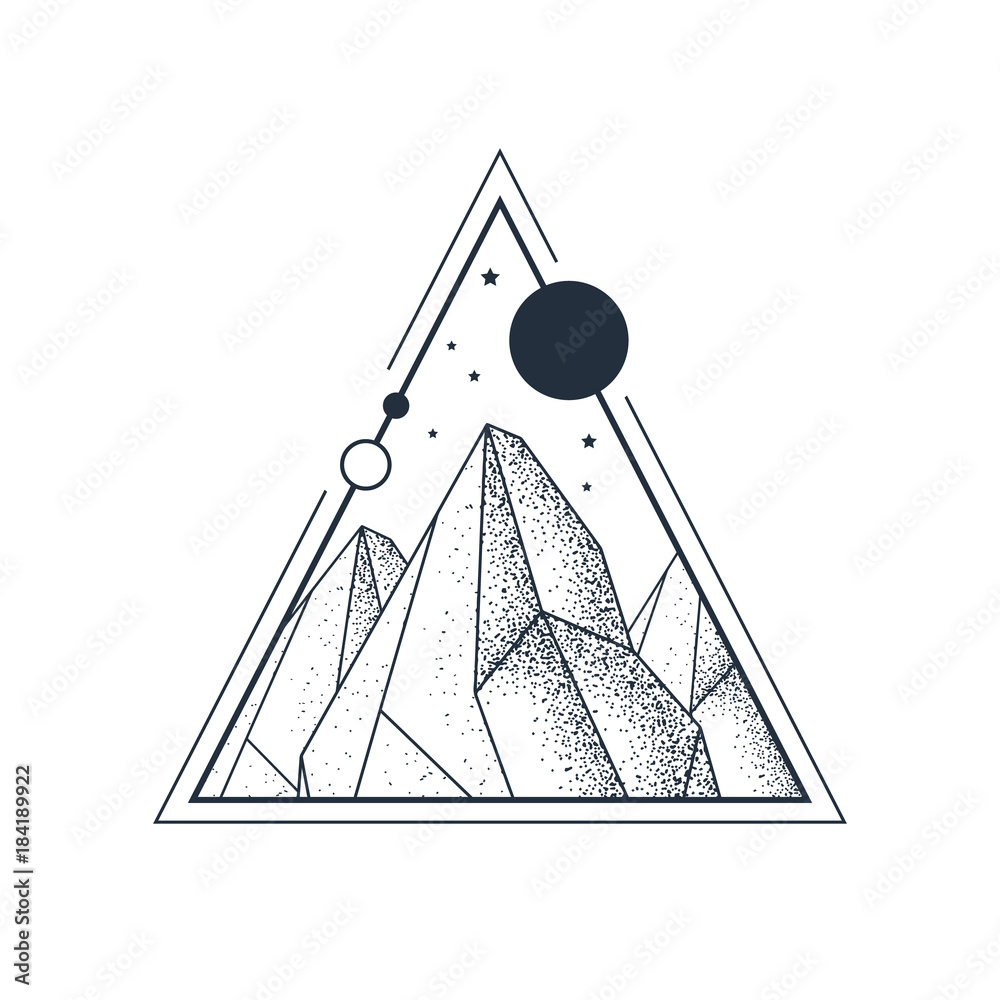 Geometric Mountain Illustration