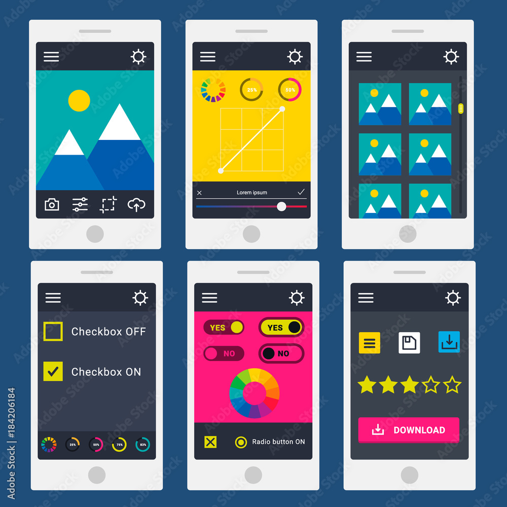 User interface vector phone laptop tab device mobile app indicators ...