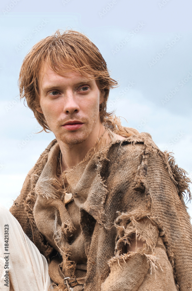 portrait of a man in medieval style Stock Photo | Adobe Stock