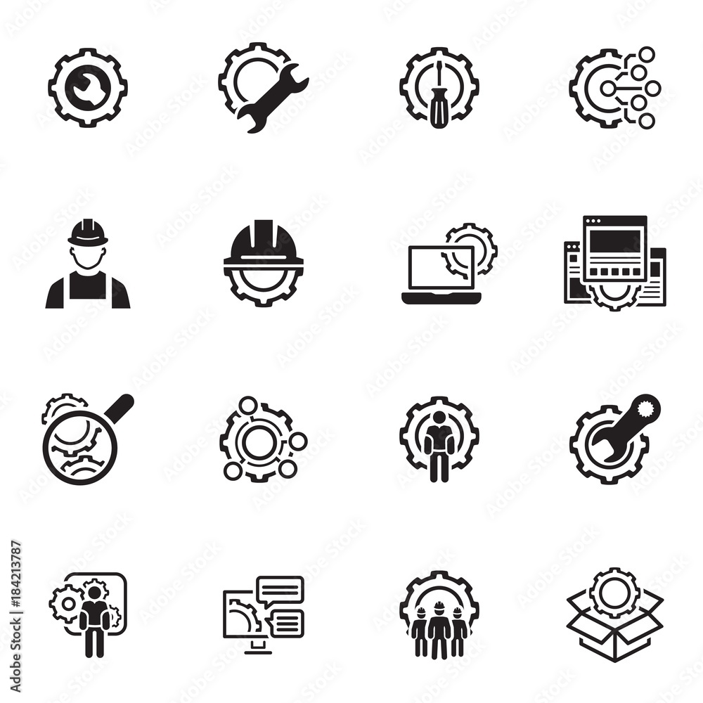 Line Engineering Icons Stock Vector | Adobe Stock