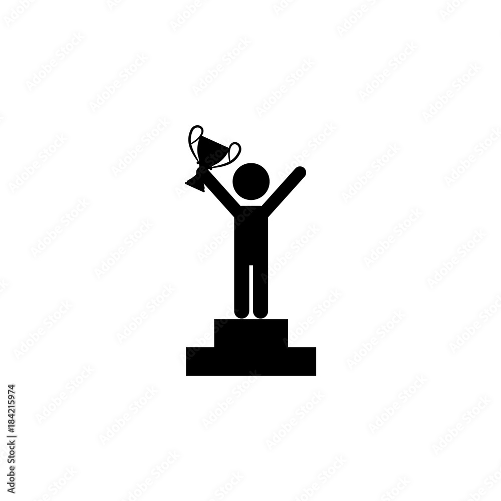 the winner raises the cup icon. The sign of win Icon. Premium quality ...
