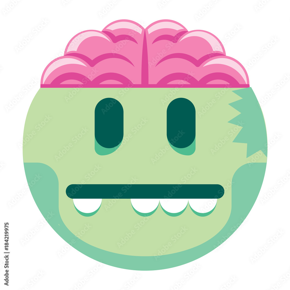Cartoon Frankenstein Emoji Isolated On White Background Stock Vector ...