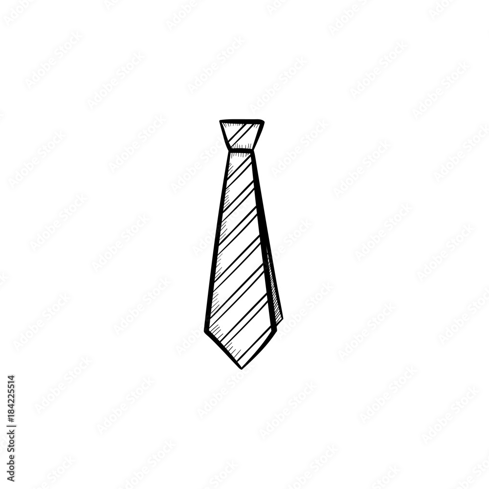 Vector hand drawn tie outline doodle icon. Tie sketch illustration for ...