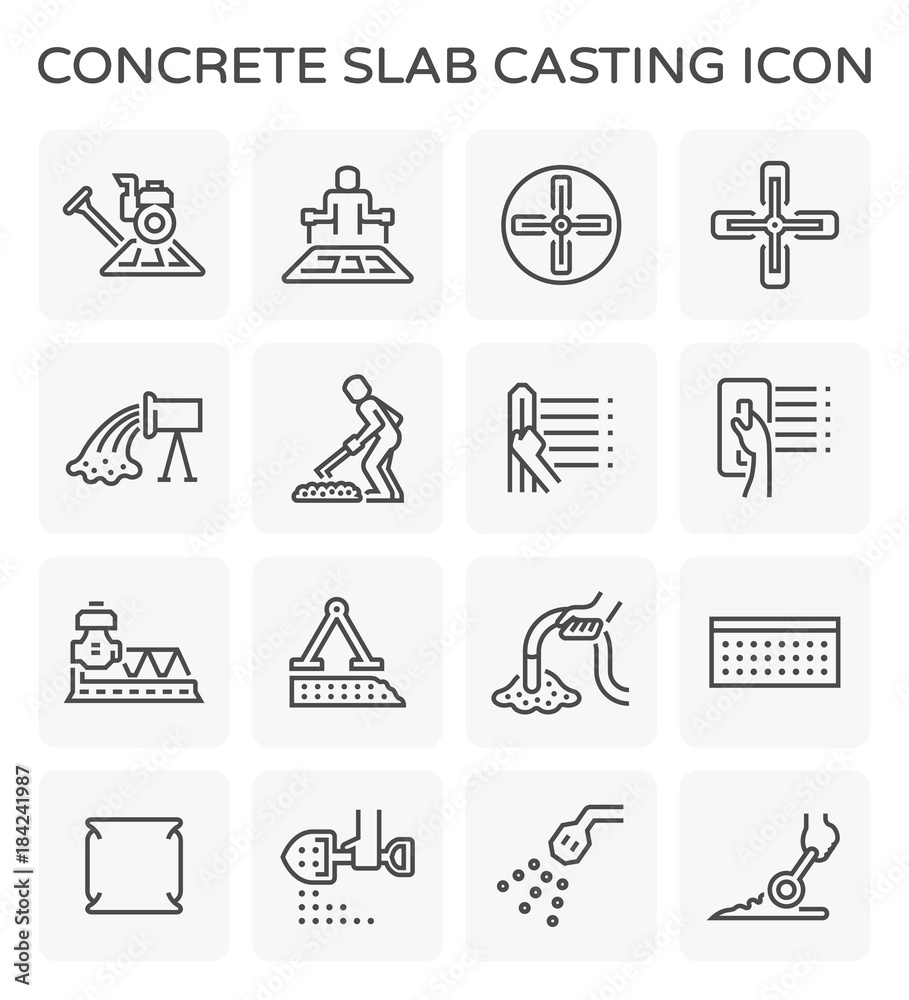 Concrete slab and epoxy floor finishing construction and repair vector ...