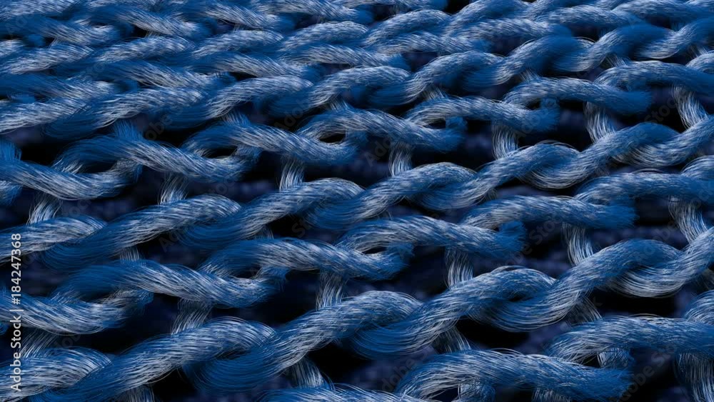 An original 3d rendering of folk knitted material strands with oval ...