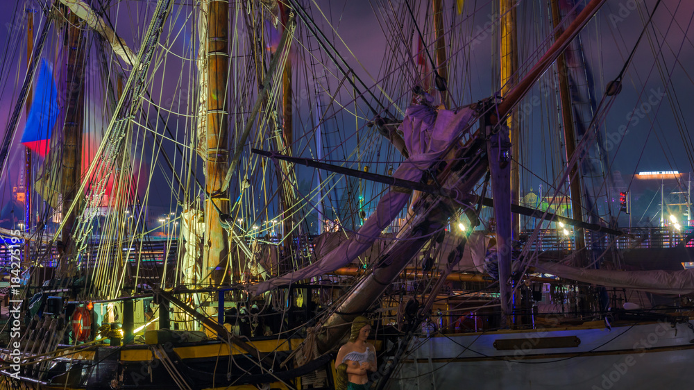 SAILING VESSEL - Replica of a brig from the 18th century Stock Photo ...