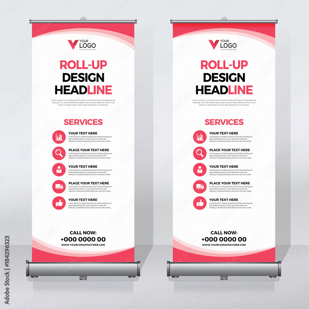 Roll up banner design print template Stock Vector | Adobe Stock