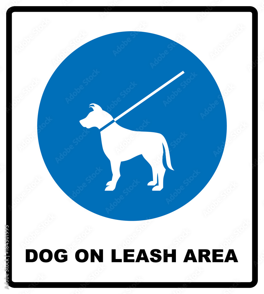 Dog on leash area icon. Dogs allowed sign. Vector illustration isolated ...