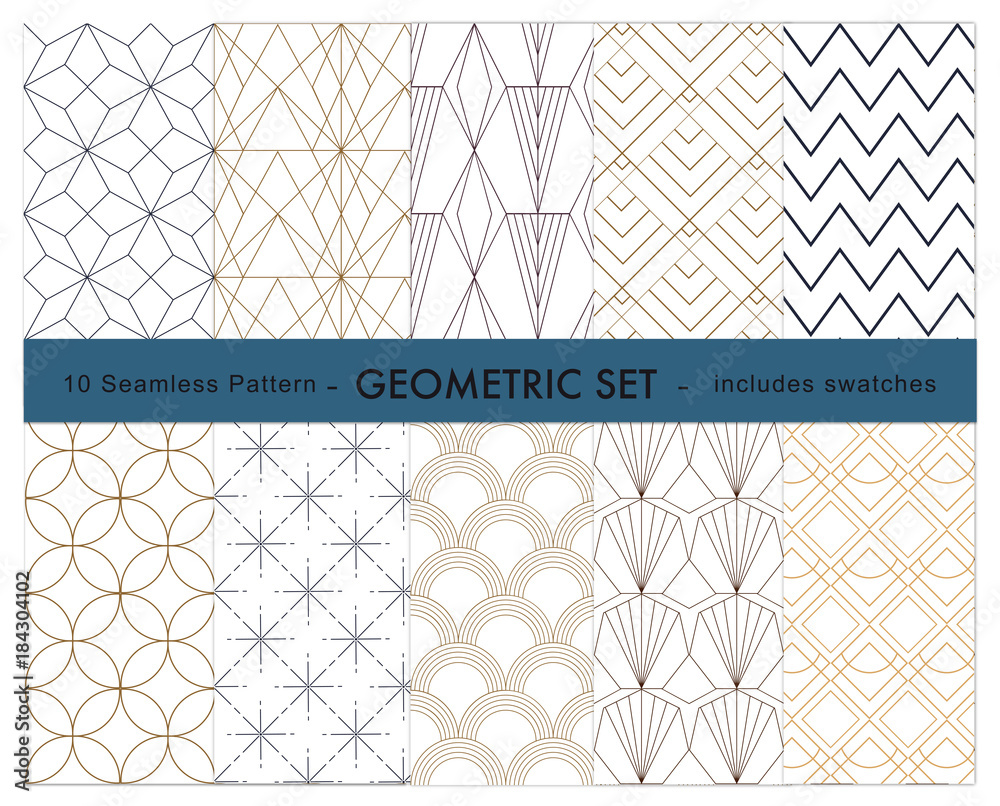 10 geometric pattern swatches included Stock Vector | Adobe Stock
