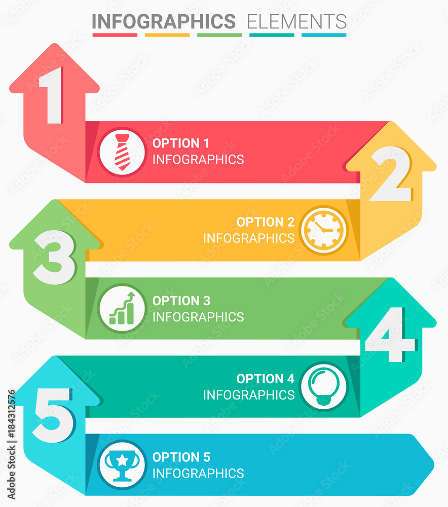 INFOGRAPHICS element abstract modern design the numbers top five ...
