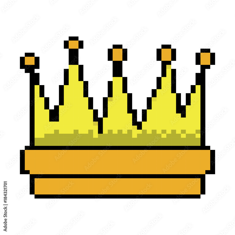symbol of king crown video game element graphic vector illustration ...