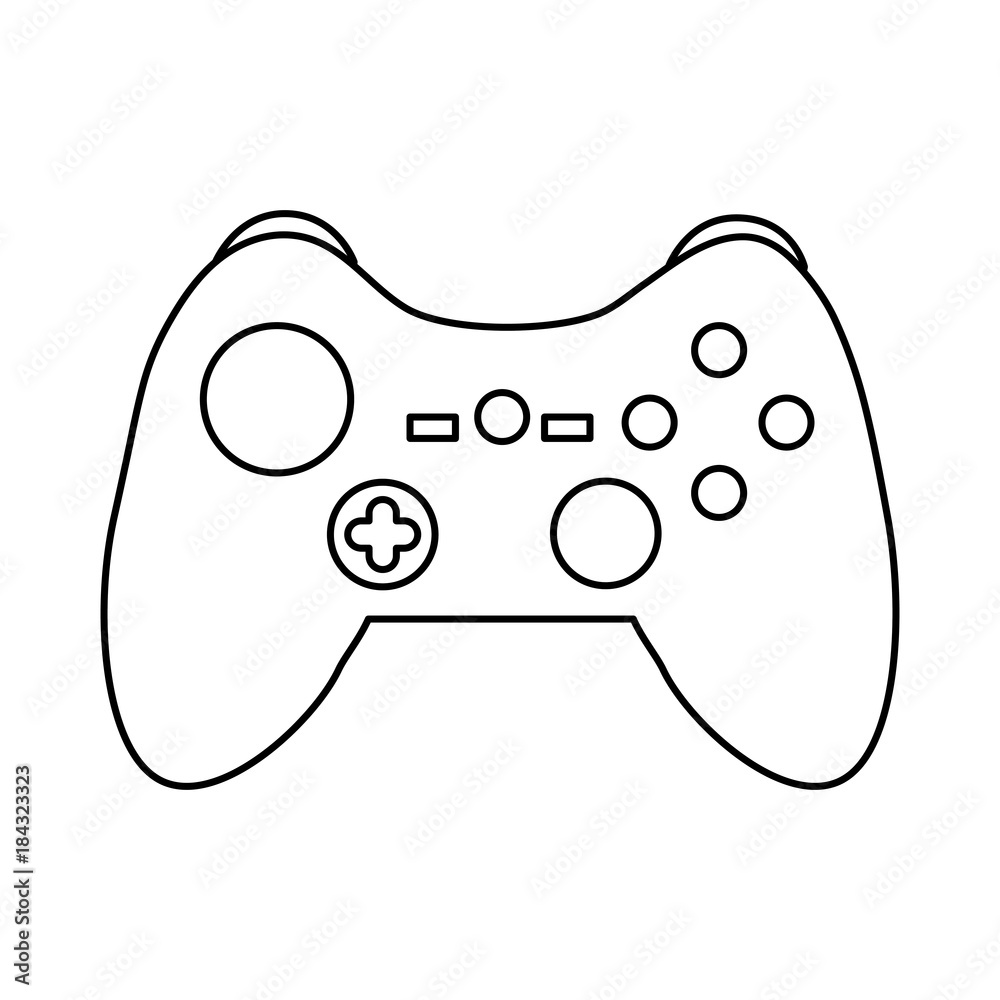 video game console joystick control buttons vector illustration outline ...