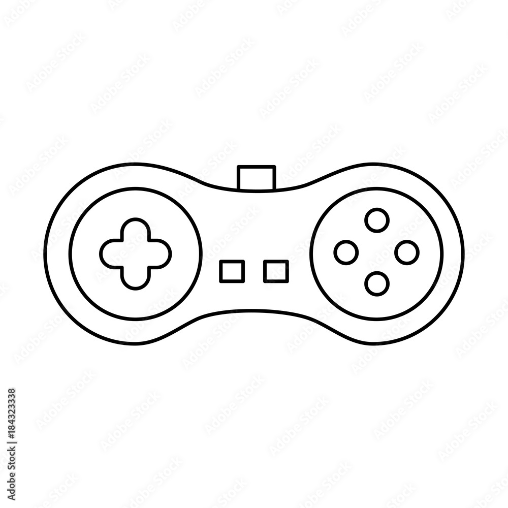 video game console joystick control buttons vector illustration outline ...