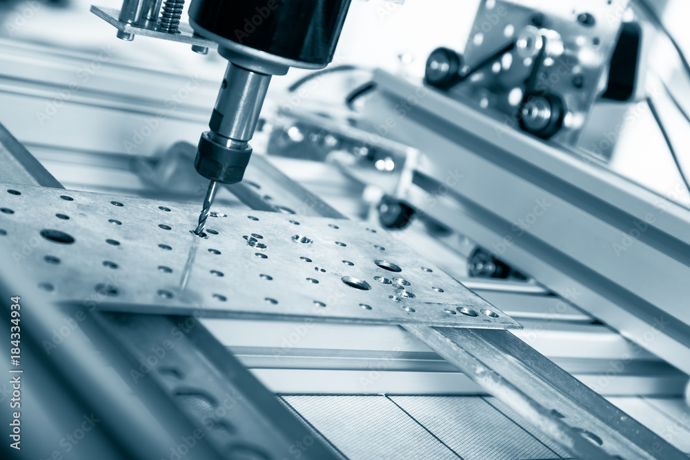 CNC milling machine working, Cutting metalwork process. Milling machine ...