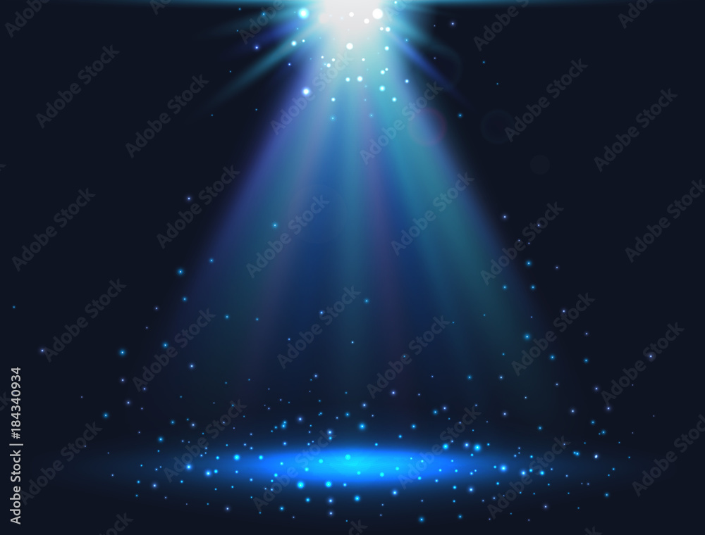 Magic light background. Blue shining light. Sparkle star. Vector illustration Stock Vector ...