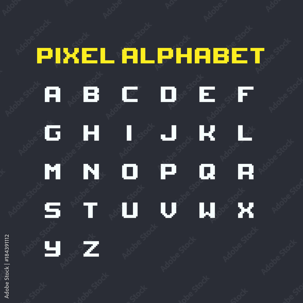 Pixel Alphabet Stock Vector | Adobe Stock