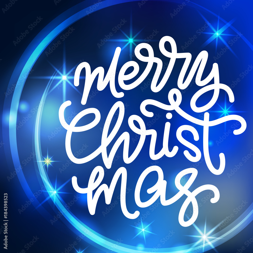 Merry Christmas lettering. Hand written Merry Christmas poster. Modern ...
