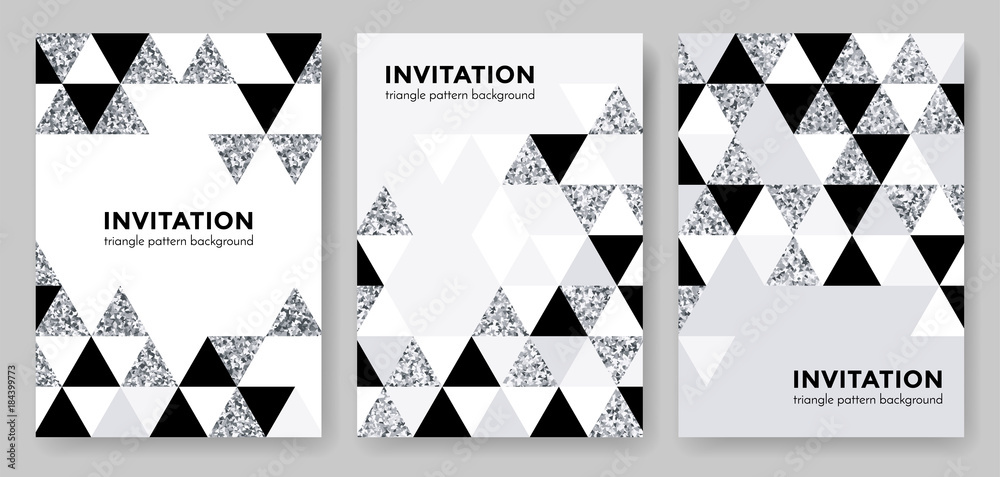 Abstract geometric silver pattern background for invitation card design ...