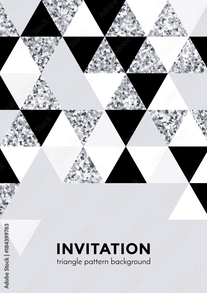Abstract geometric silver pattern background for invitation card design ...