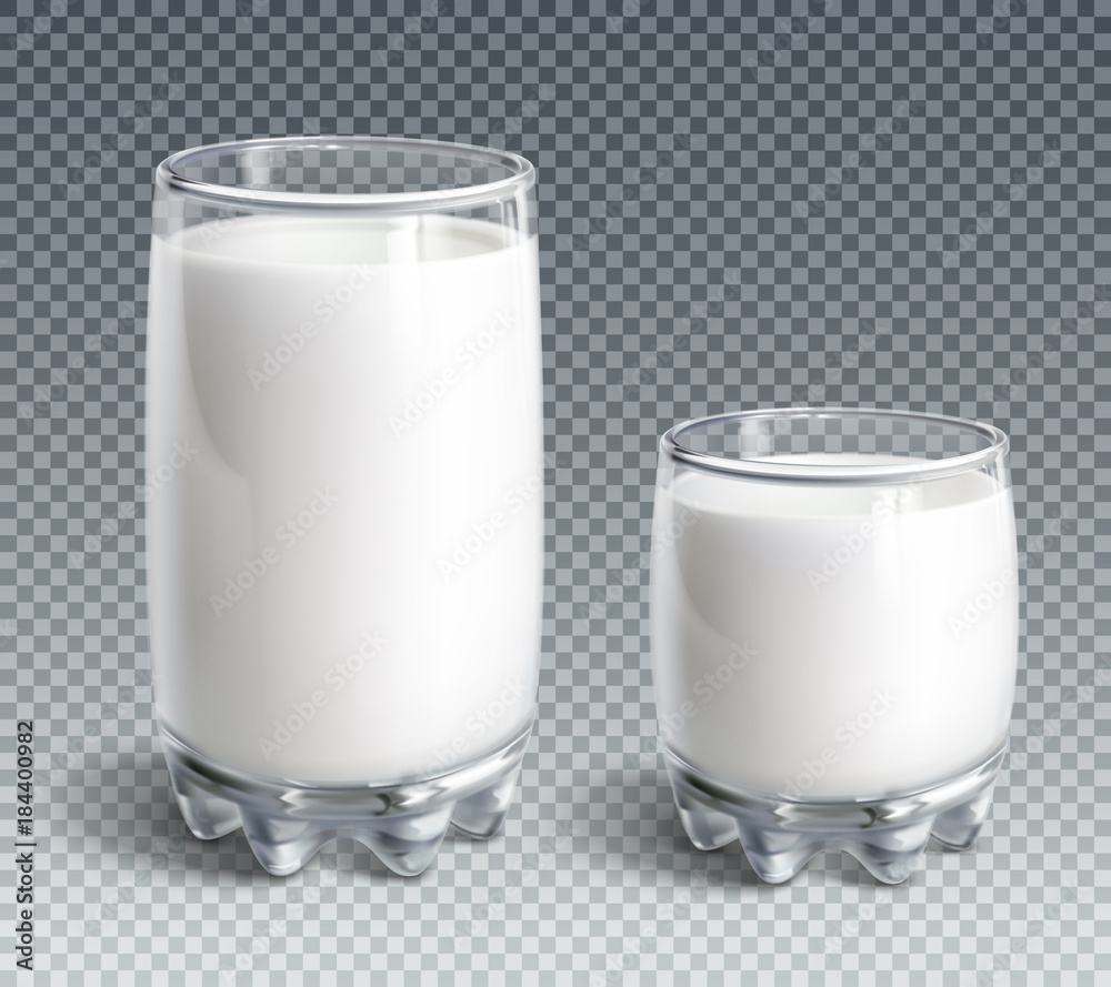 Glass of milk on transparent background Stock Vector | Adobe Stock
