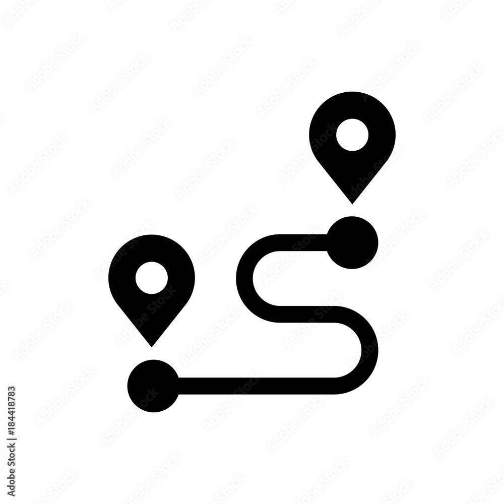 Route Icon Stock Vector | Adobe Stock