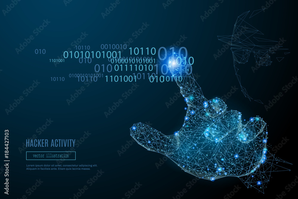 Abstract image of Hacker Activity in the form of a starry sky or space ...