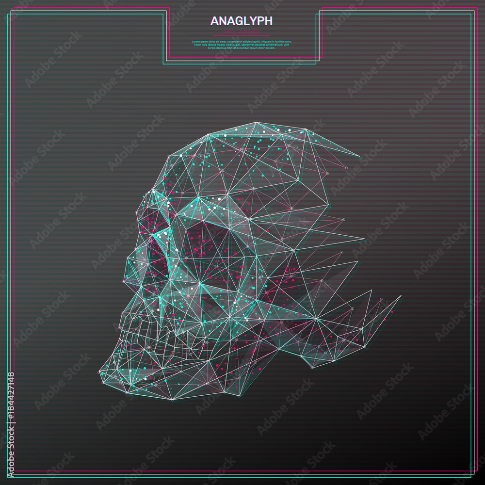 Vector distorted glitch concept. Tv distortion 3D effect stereoscopic ...