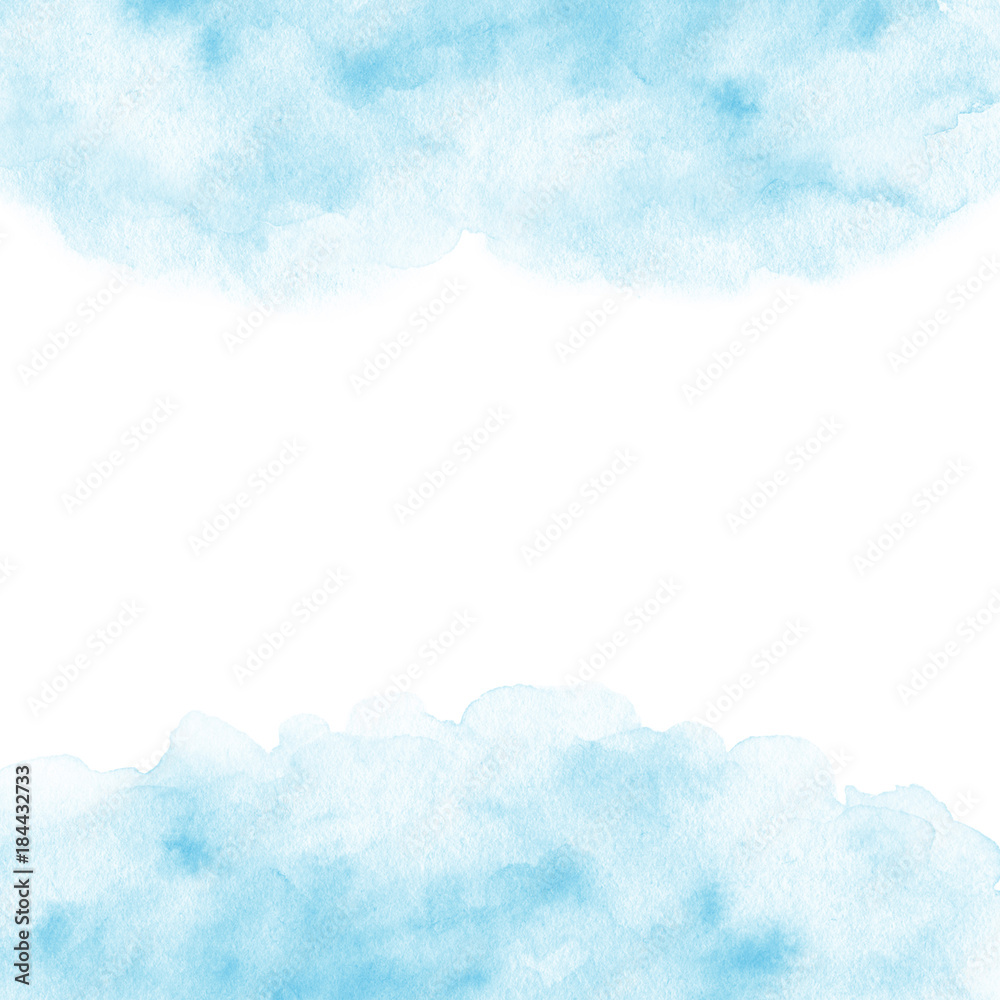 Blue Watercolor Border