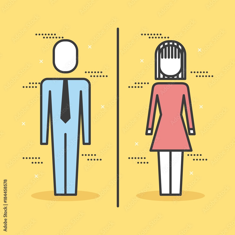 business people man and woman stand character pictogram vector ...