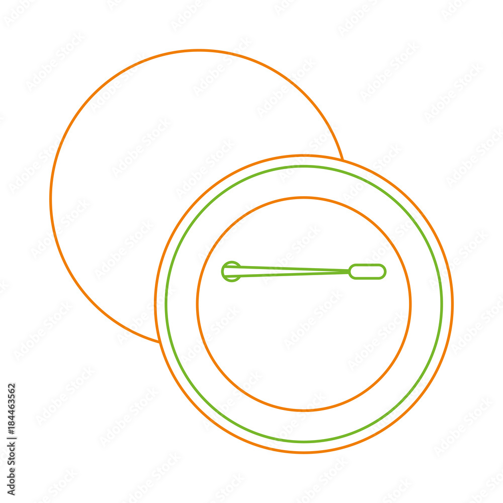 round pin badge template front and back design empty for corporate ...