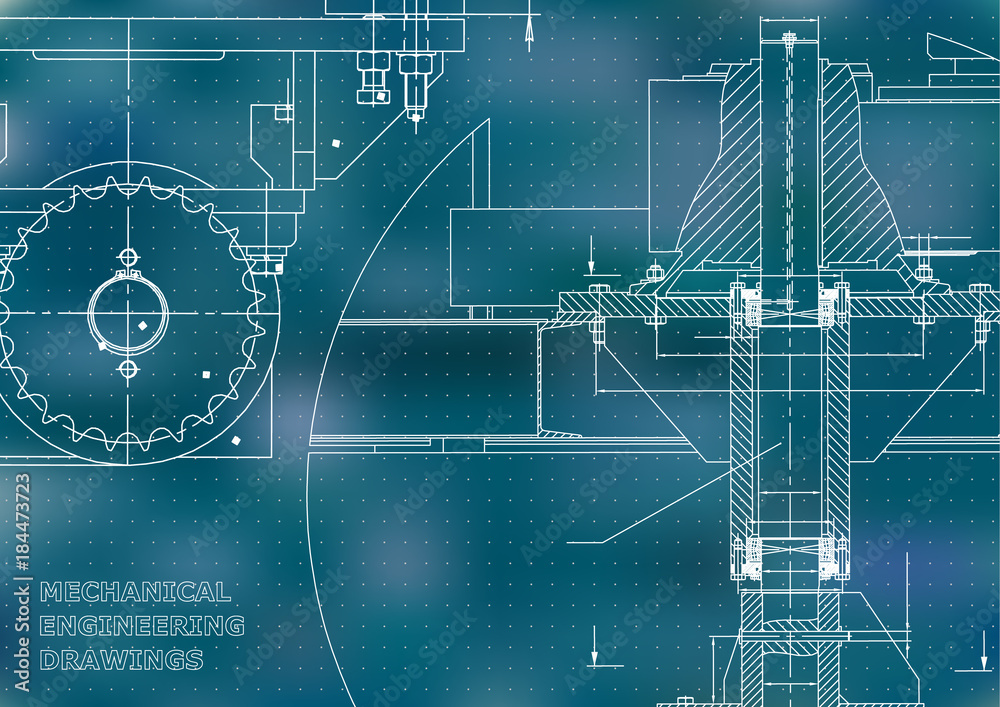 Blueprints. Engineering backgrounds. Mechanical engineering drawings ...