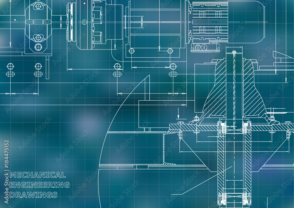 Engineering backgrounds. Mechanical engineering drawings. Technical ...