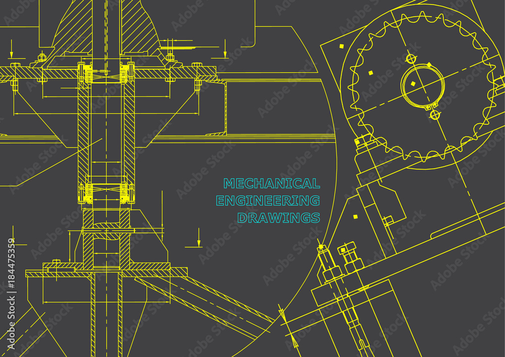 Engineering backgrounds. Technical. Mechanical engineering drawings ...