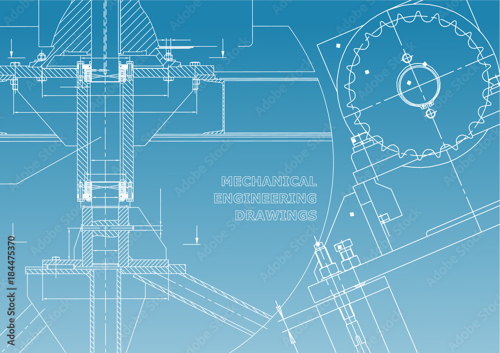 Engineering backgrounds. Technical. Mechanical engineering drawings ...