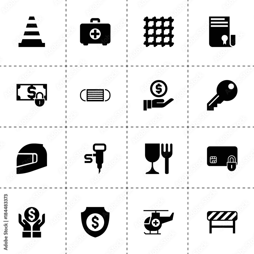 Safety icons. vector collection filled safety icons Stock Vector ...