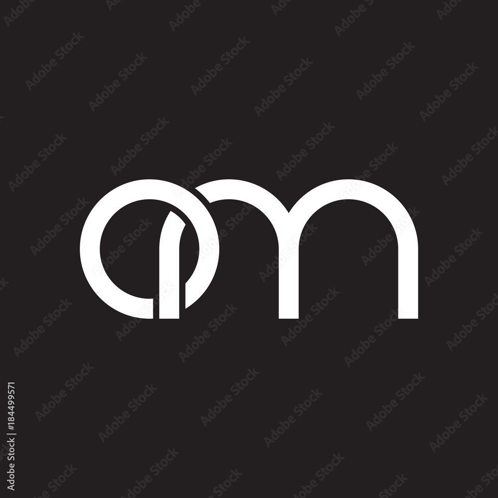 Initial lowercase letter om, overlapping circle interlock logo, white ...