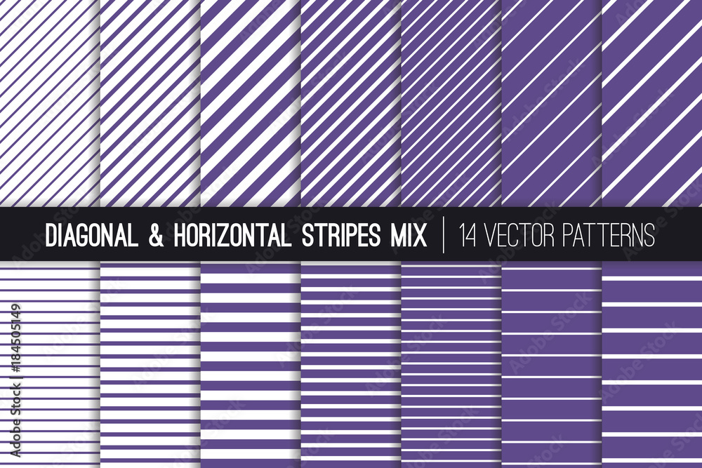 Ultra Violet Diagonal and Horizontal Stripes Vector Patterns. 2018 ...
