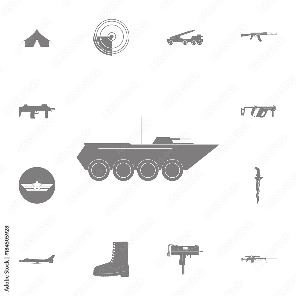 Armored vehicle icon. Set of military elements icon. Quality graphic ...