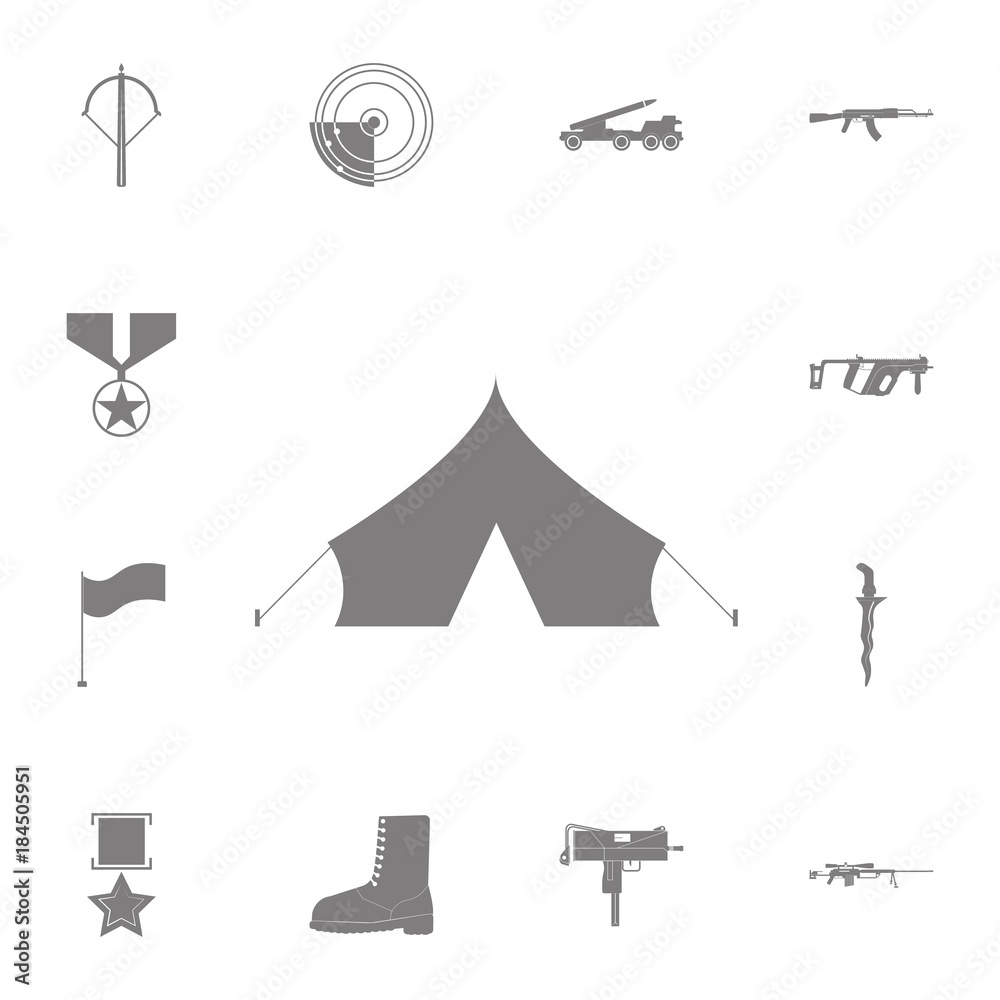 Barracks, military tent icon. Set of military elements icon. Quality ...