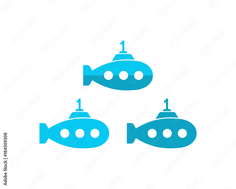One Submarine Illustration Logo Symbol Stock Vector | Adobe Stock