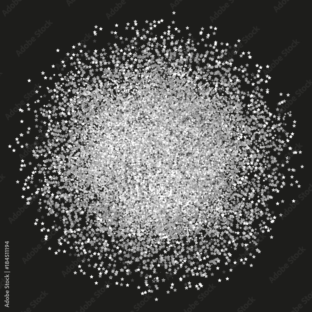 Silver sparkles and glittering powder spray. Sparkling glitter ...