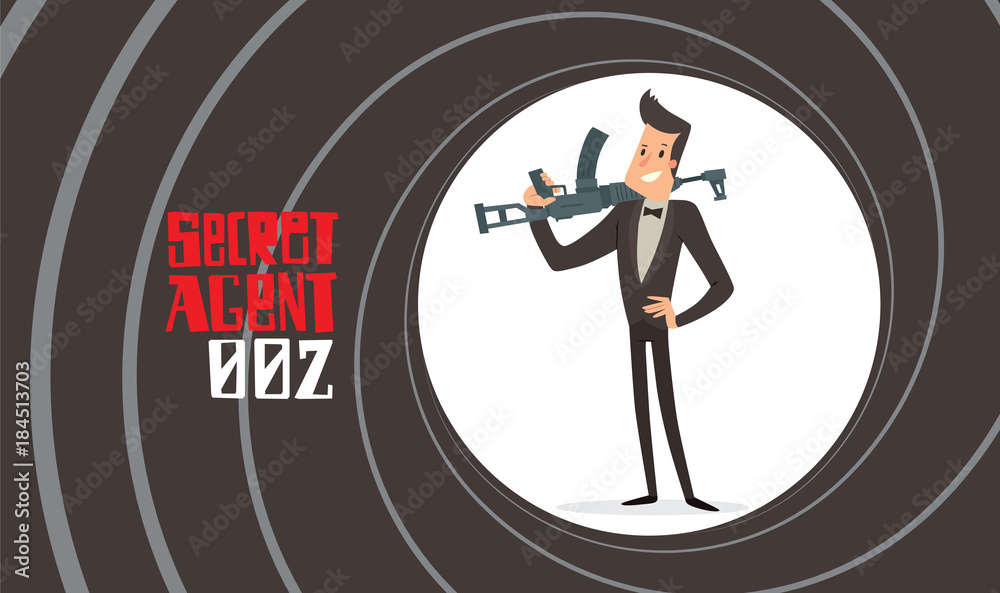 Vector image of a black background in the form of a gun barrel with a ...