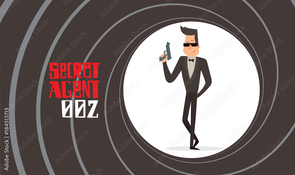 Vector image of a black background in the form of a gun barrel with a ...