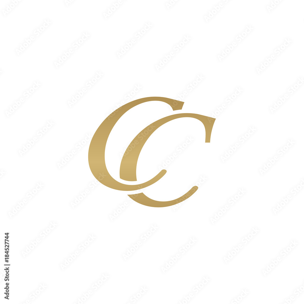 Initial letter CC, overlapping elegant monogram logo, luxury golden ...
