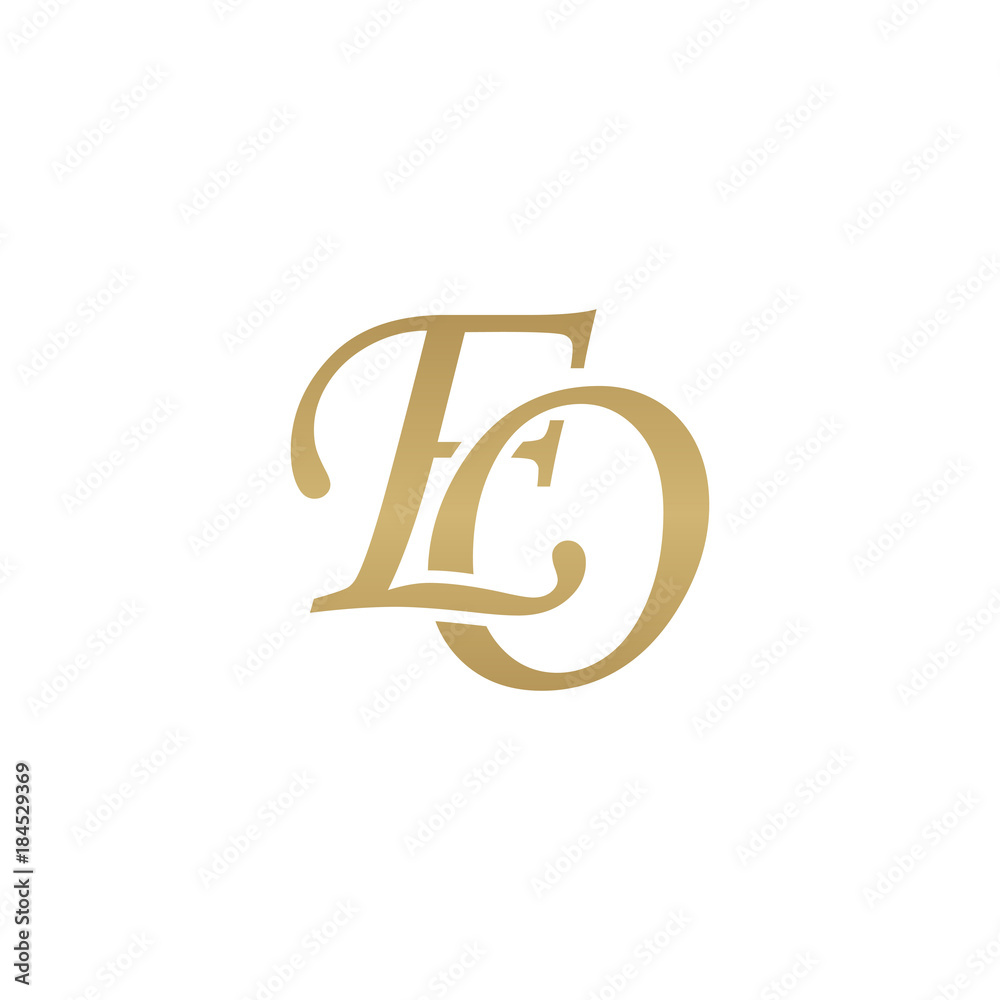 Initial letter EO, overlapping elegant monogram logo, luxury golden ...