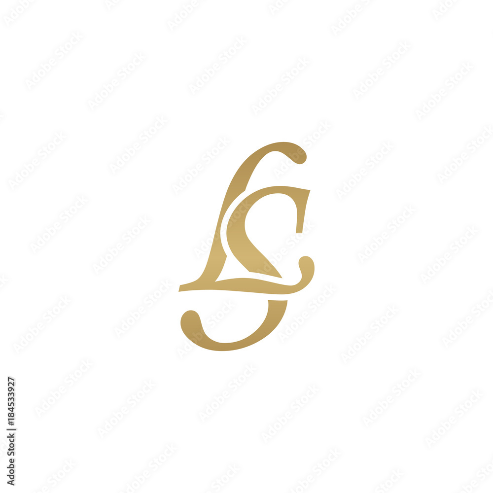 Initial letter LS, overlapping elegant monogram logo, luxury golden ...