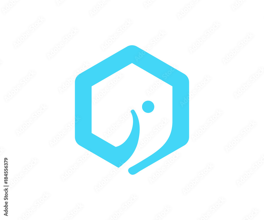 elephant logo icon. hexagon vector illustration Stock Vector | Adobe Stock
