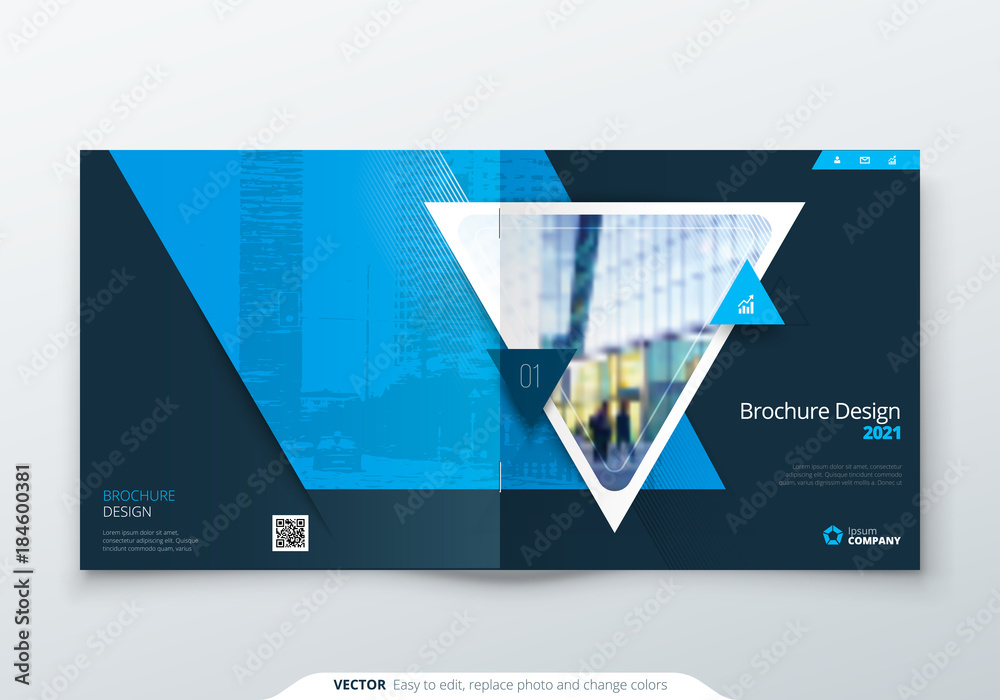 Square Brochure design. Red corporate business rectangle template ...